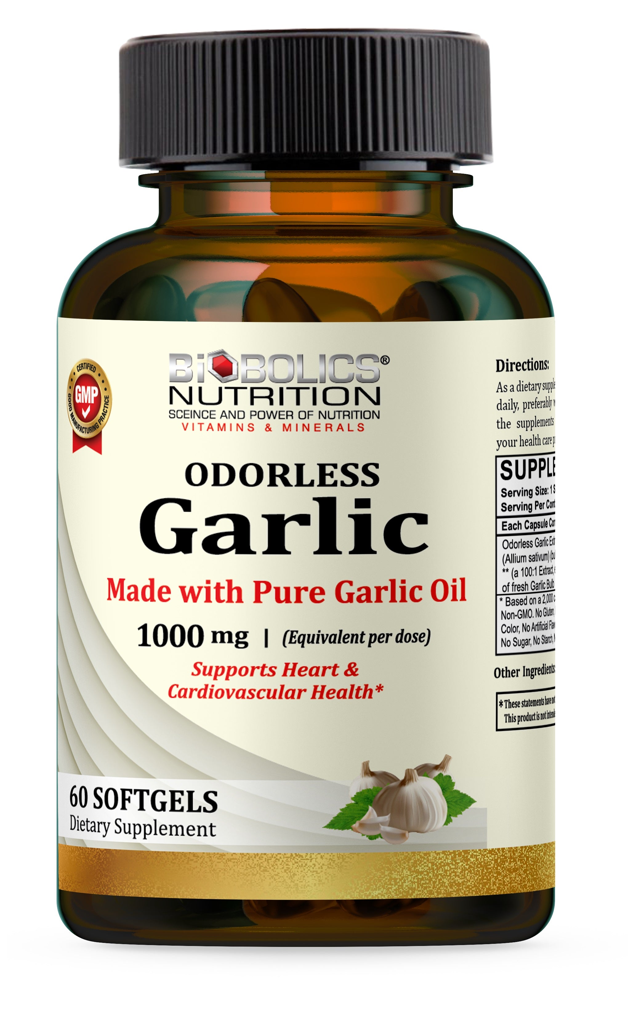 Biobolics® Odorless Garlic 1000 mg – Biobolics Vitamins